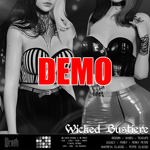 Second Life Marketplace - DEMO - wraith - Wicked Bustiere - [DEMO]